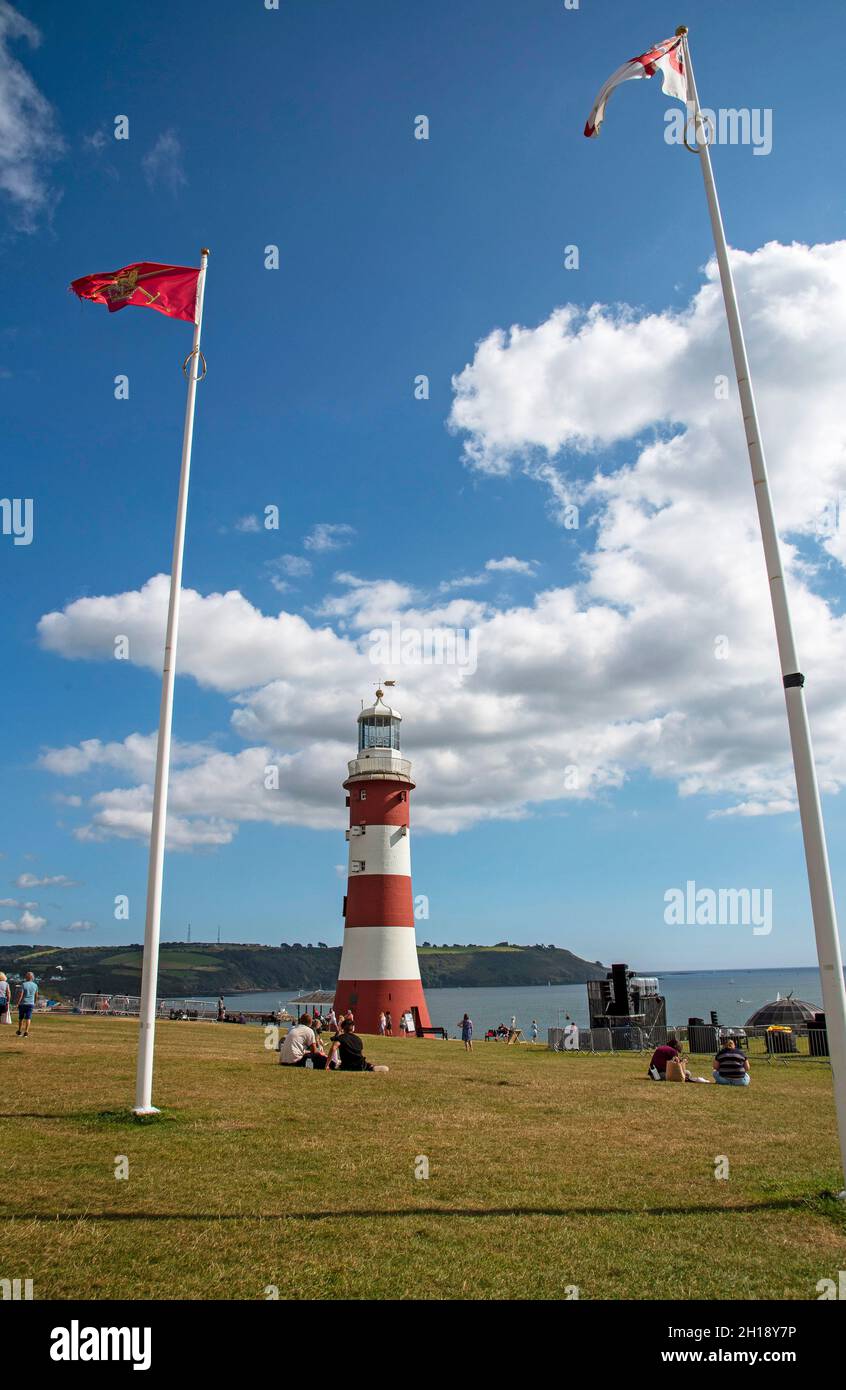 Plymouth, Devon, England, UK. 2021. Plymouth Hoe looking out to ...