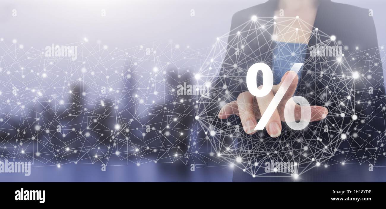 Bank interest rate sign percent hi-res stock photography and images - Alamy