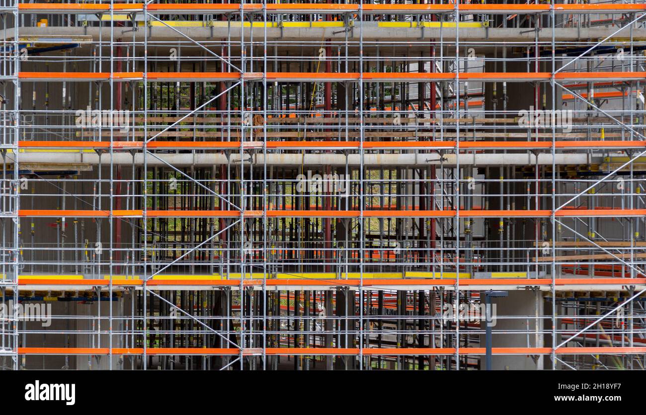 Construction theme showing a full frame scaffolding structure Stock ...