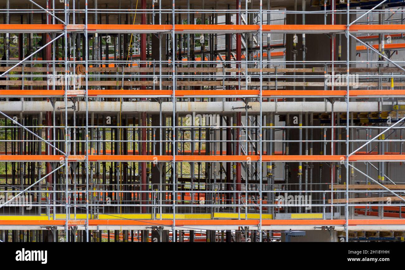 Construction theme showing a full frame scaffolding structure Stock ...