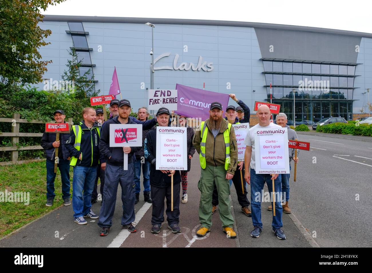 Employees at Clarks Shoe factory distribution centre in Somerset are ...