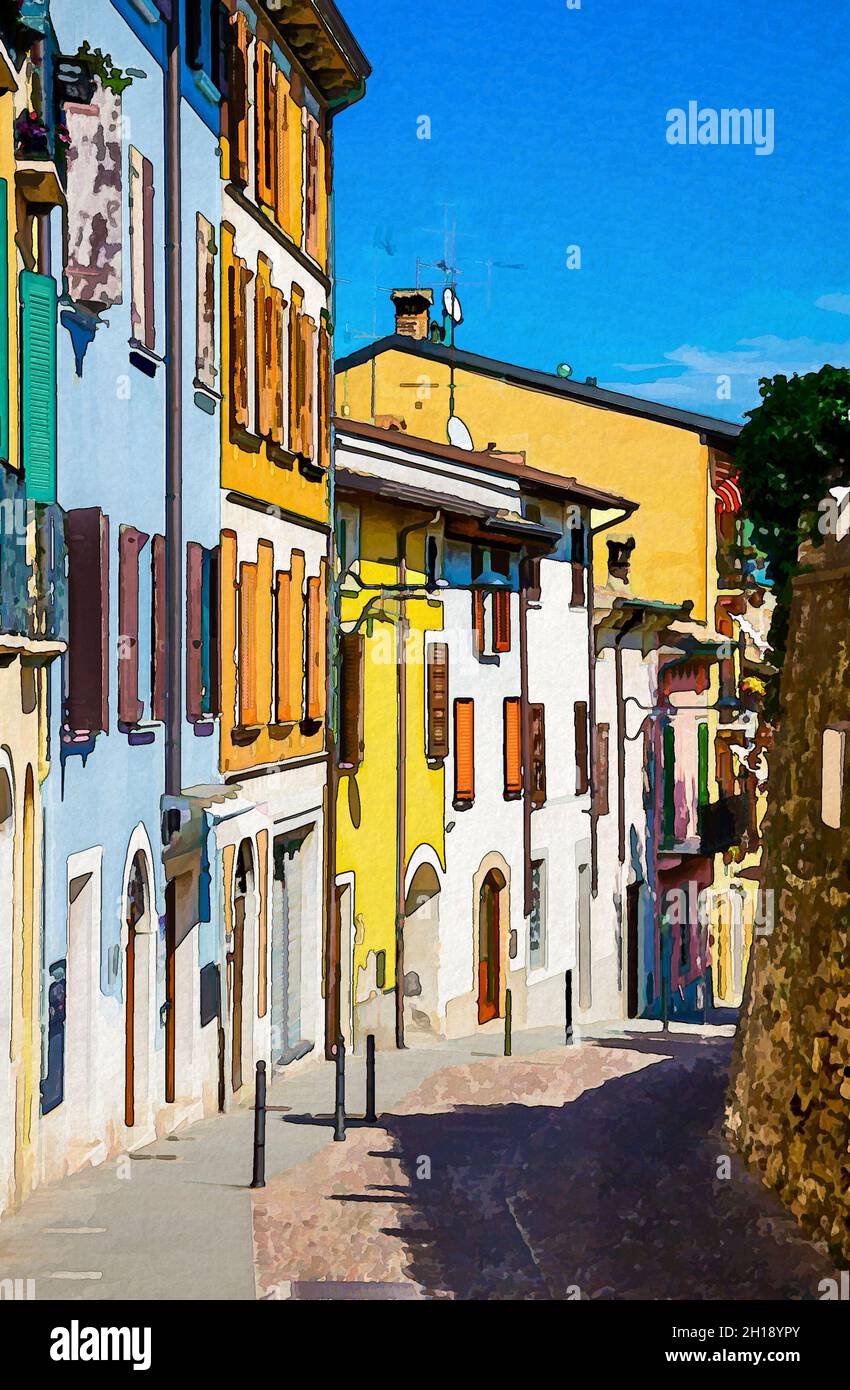 Cobblestone Street Drawing