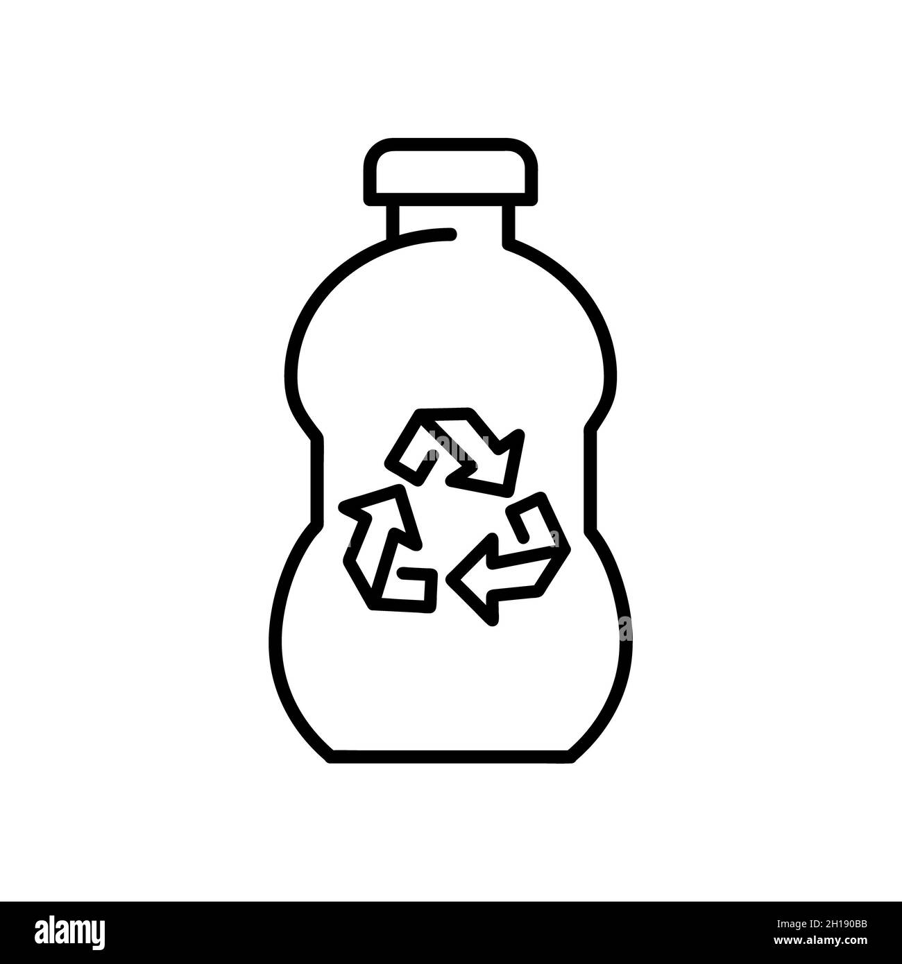 Waste recycling icon. Flat bottle pictogram for web. Line stroke ...