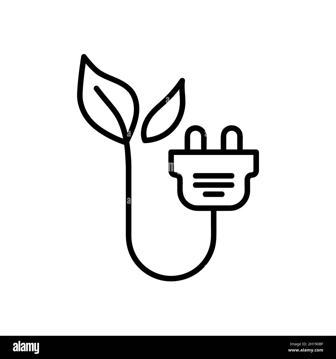 Concept of alternative green energy icon. Flat pictogram for web. Line ...