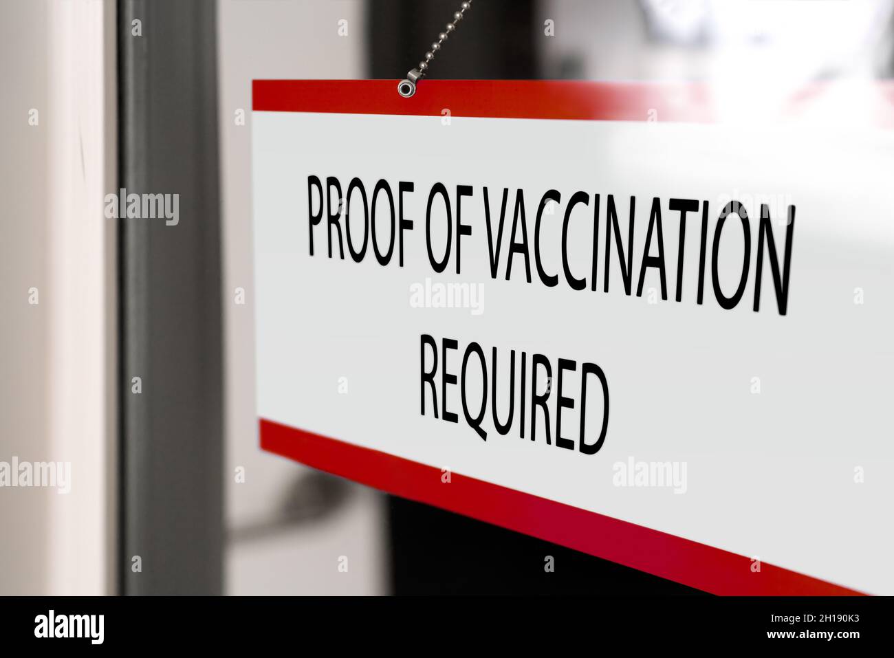 Proof of vaccination required to enter hi-res stock photography and ...