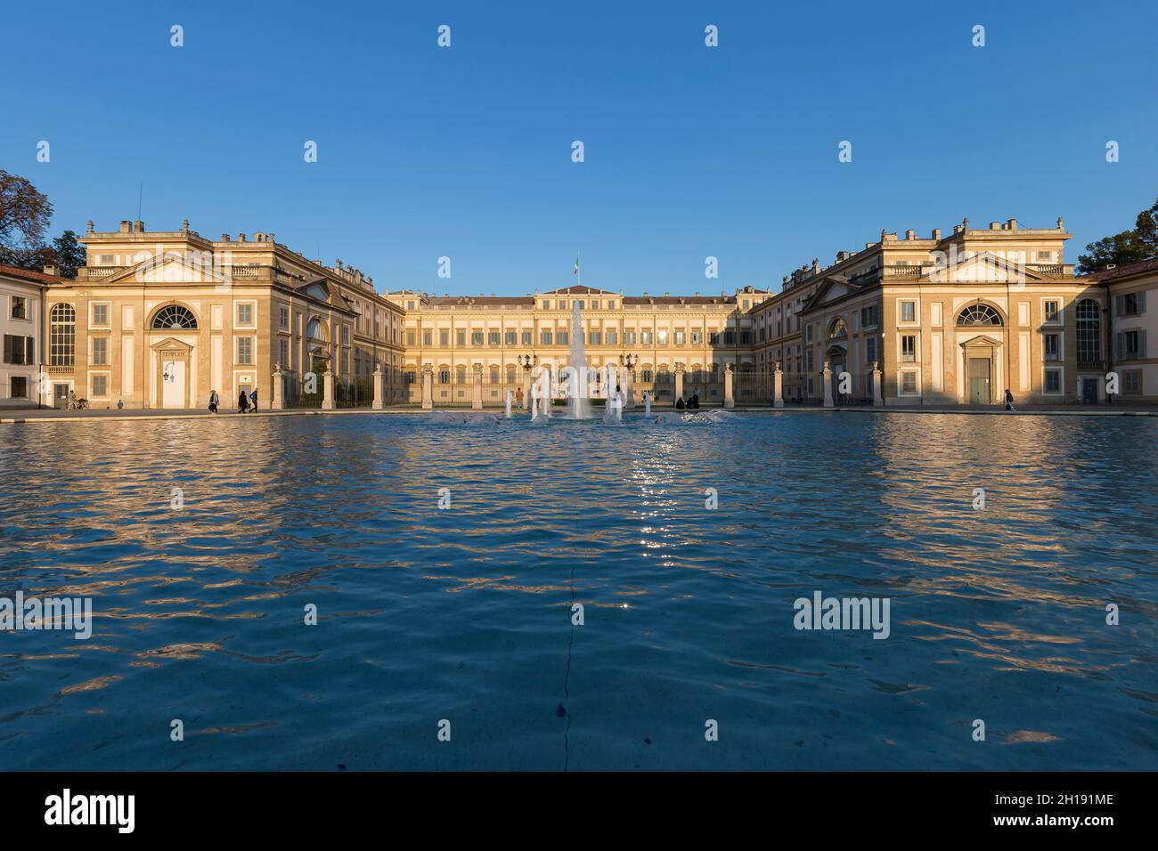 Monza, Italy - October 16, 2021: front view of Reggia di Monza palace ...