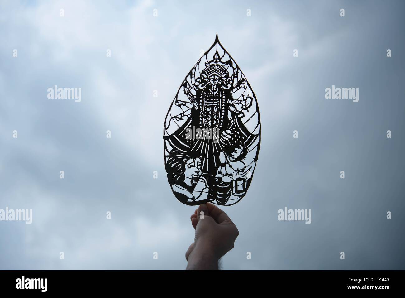 Artist Subham Saha shows his creation depicting the war between Mother ...