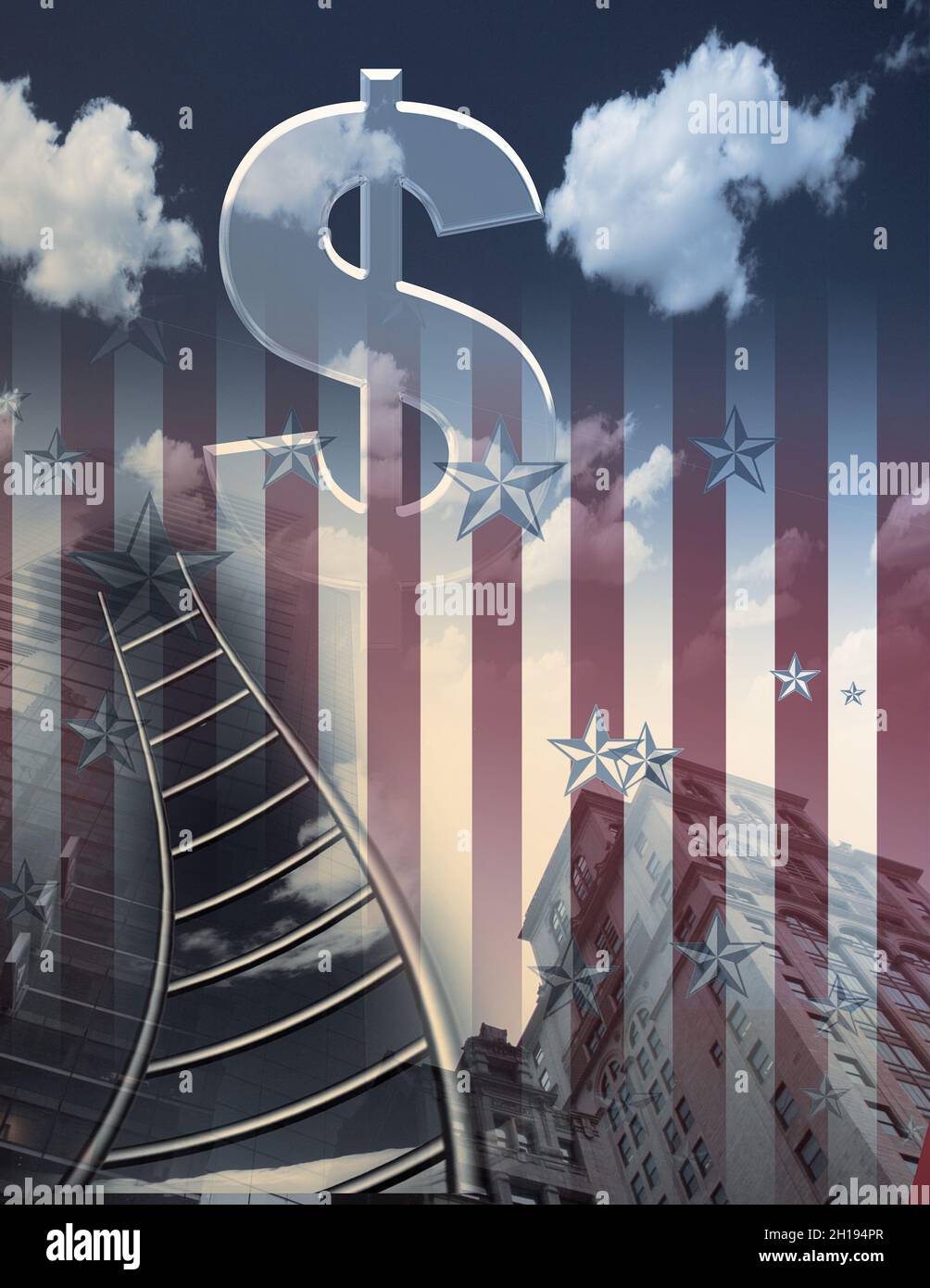 Business Success. Ladder to the top. 3D rendering Stock Photo - Alamy