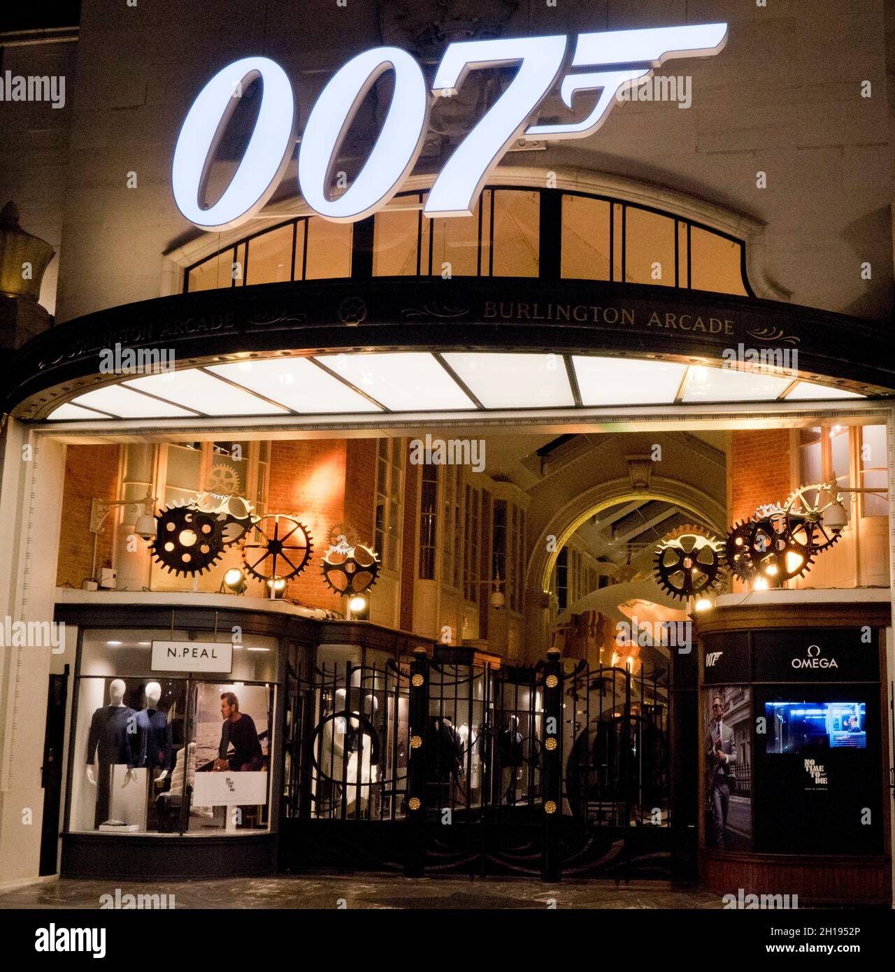 James Bond 007 sign at a luxury boutique gallery in Mayfair,London ...
