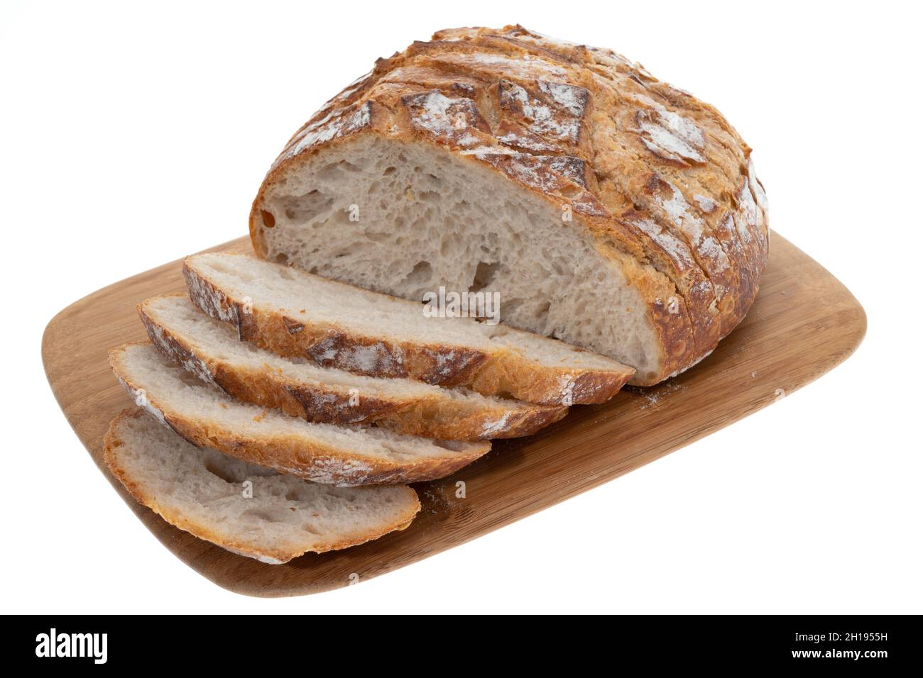 A sliced loaf of bread - white background Stock Photo - Alamy