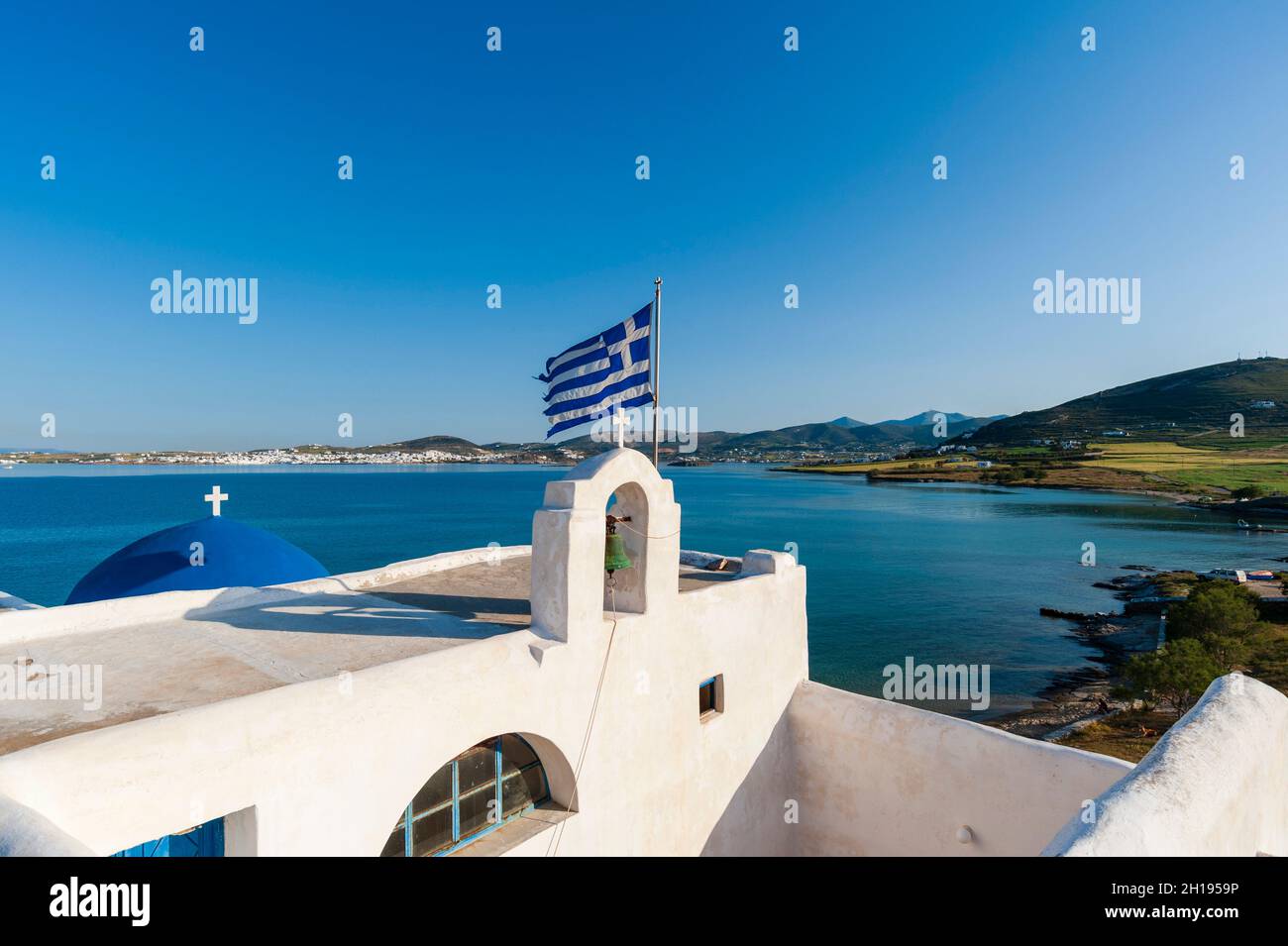 A view of Ai Yiannis Bay from the roof of Ai Yiannis Detis Monastery ...