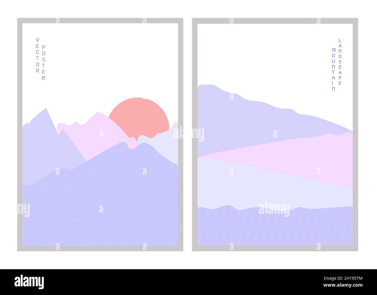 Abstract mountain landscape poster. Vector illustration. Posters Stock ...