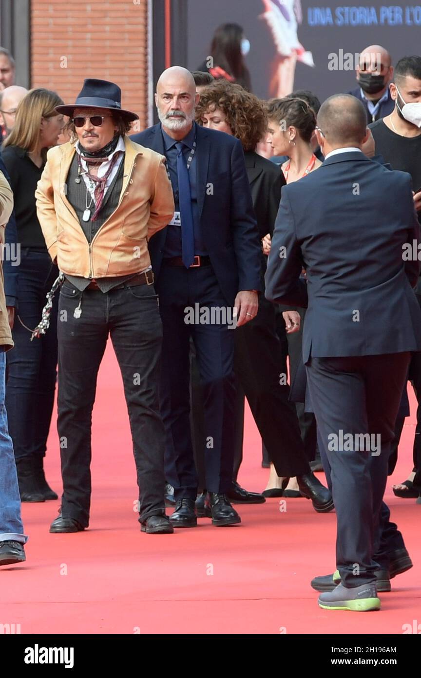 Rome, Italy. 17th Oct, 2021. Johnny Deep attends the Puffins red carpet ...