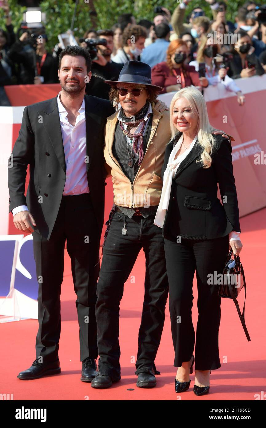 Rome, Italy. 17th Oct, 2021. Johnny Deep (C)attends the Puffins red ...