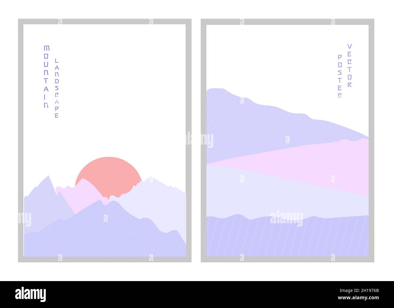 Abstract mountain landscape poster. Vector illustration. Posters Stock ...