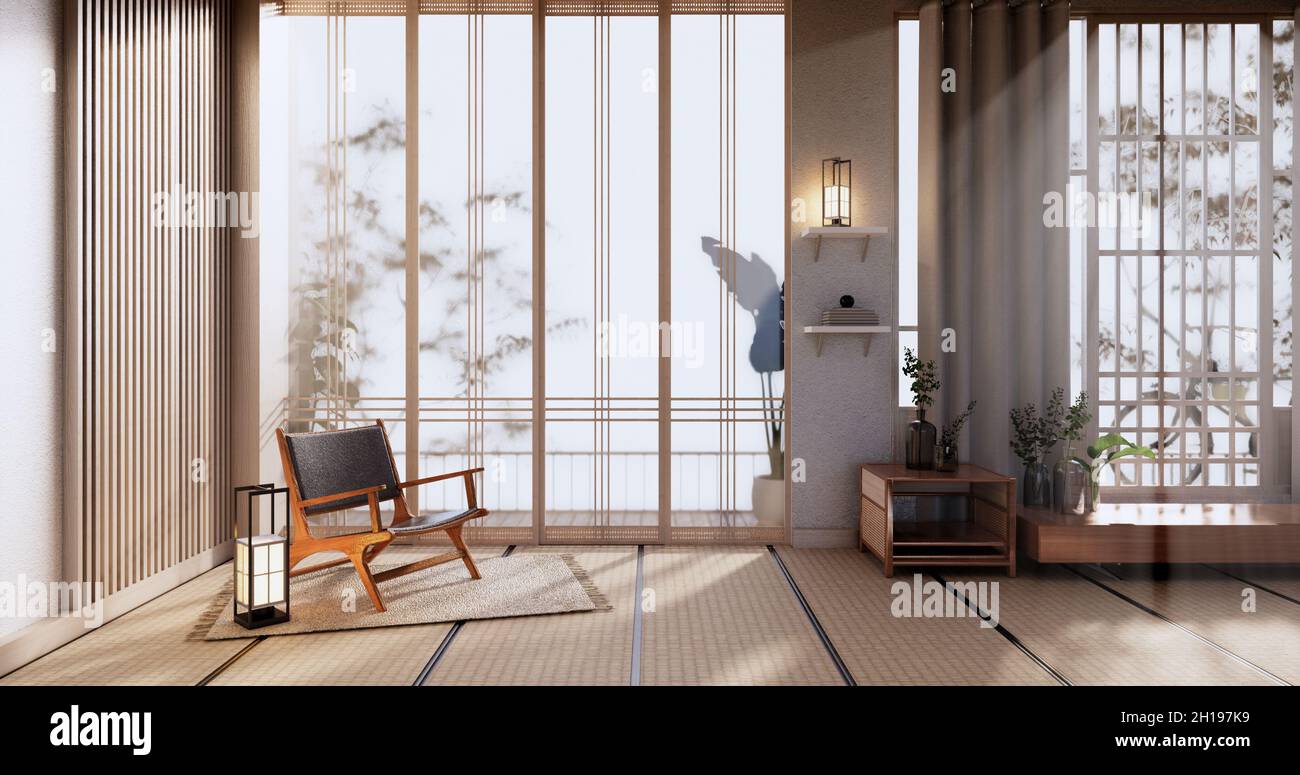 Cabinet wooden design, room interior,modern japanese style.3D rendering Stock Photo - Alamy