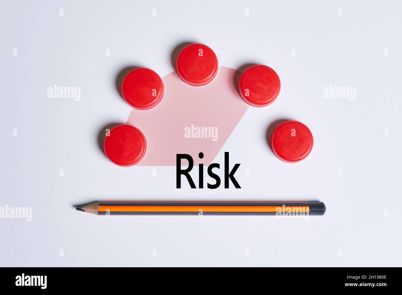 Risk level. Risk concept with red buttons on white background Stock ...