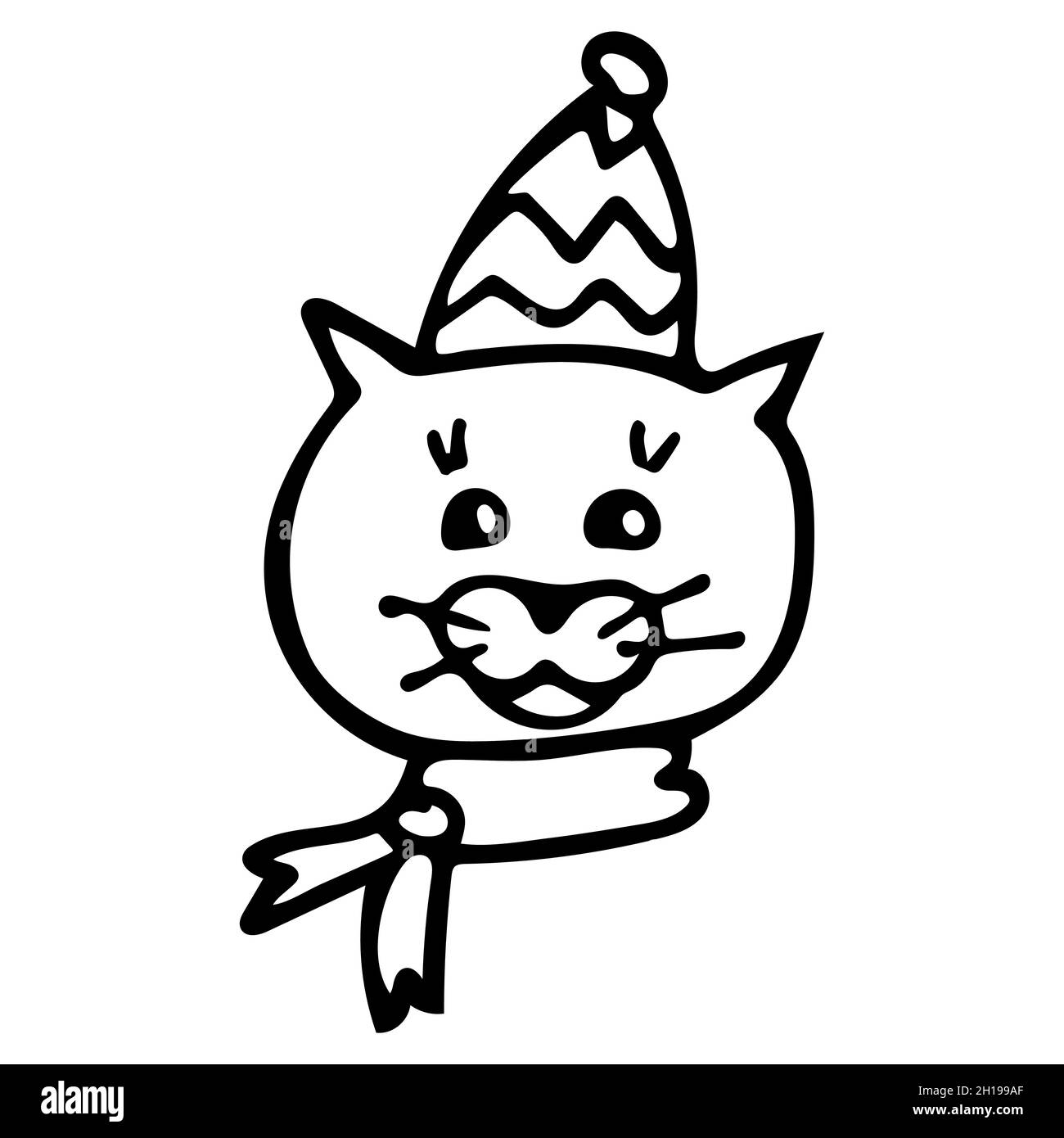 Cat in festive hat Stock Vector Images - Alamy