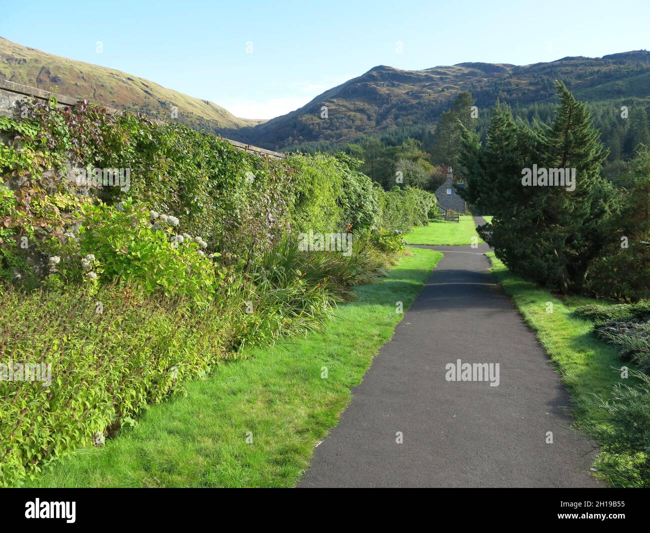 Gardens to visit in Scotland: view of a path & border in the Walled ...