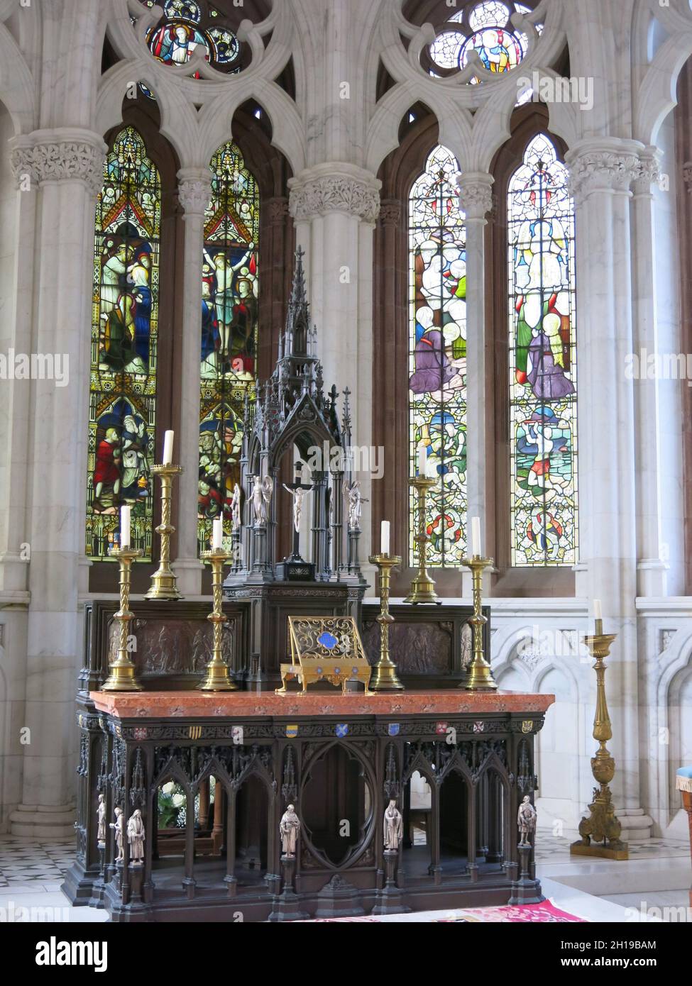 View inside the Marble Chapel at Mount Stuart House with its stained ...