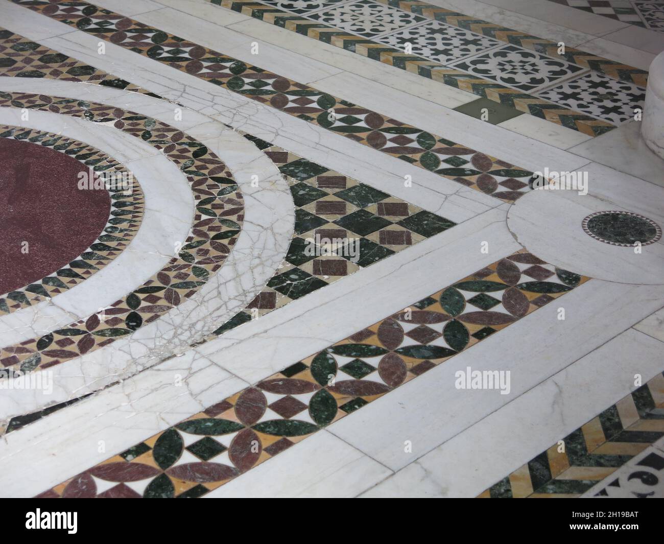 Close-up of Roman / medieval Cosmati style flooring in the Marble ...