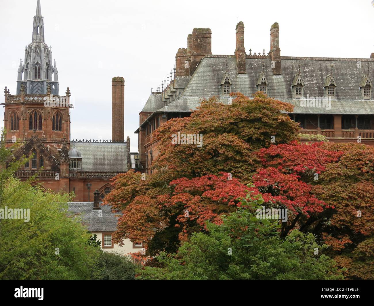 View of the towers and turrets of Mount Stuart, the ancestral home of ...