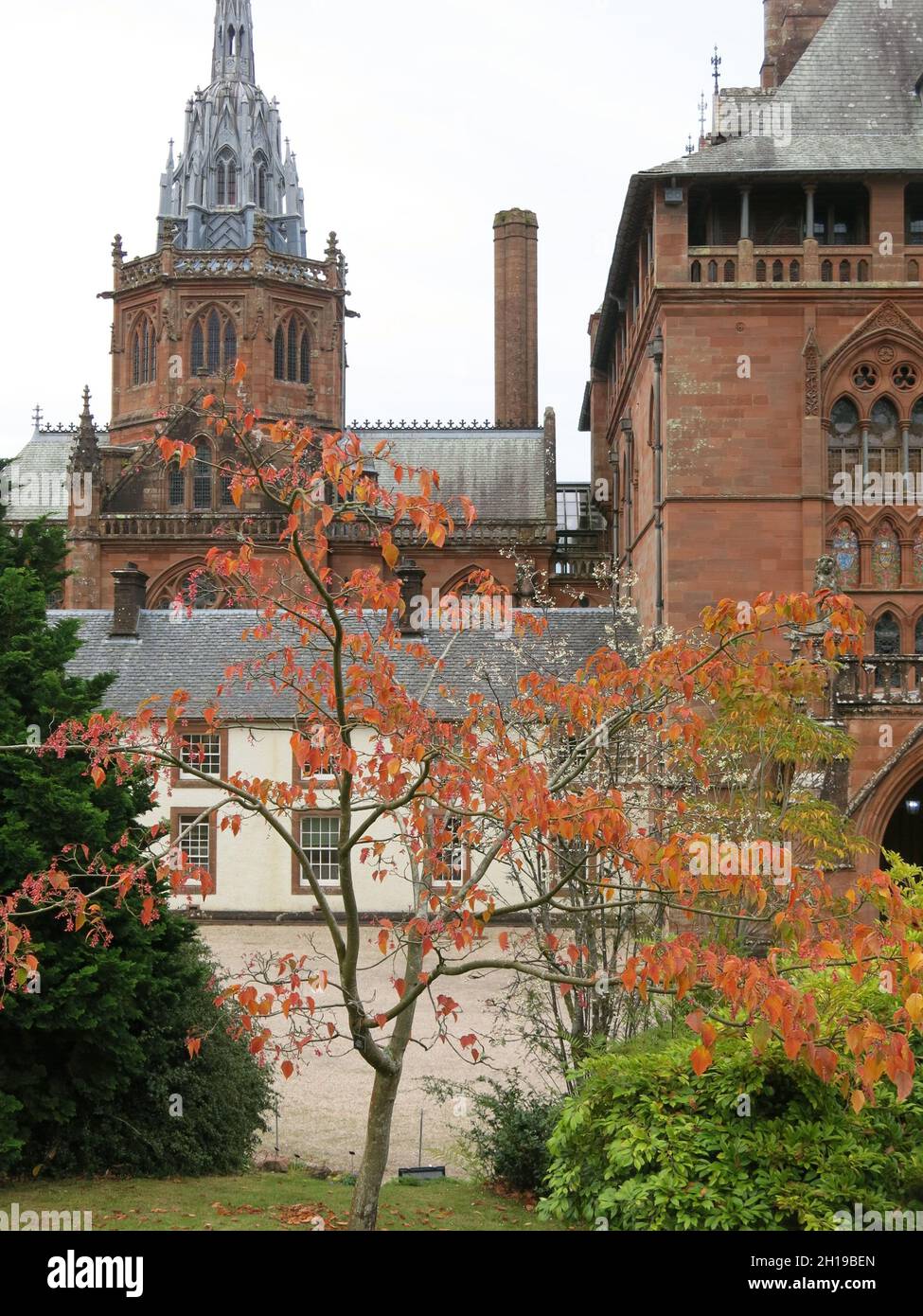 View of the towers and turrets of Mount Stuart, the ancestral home of ...