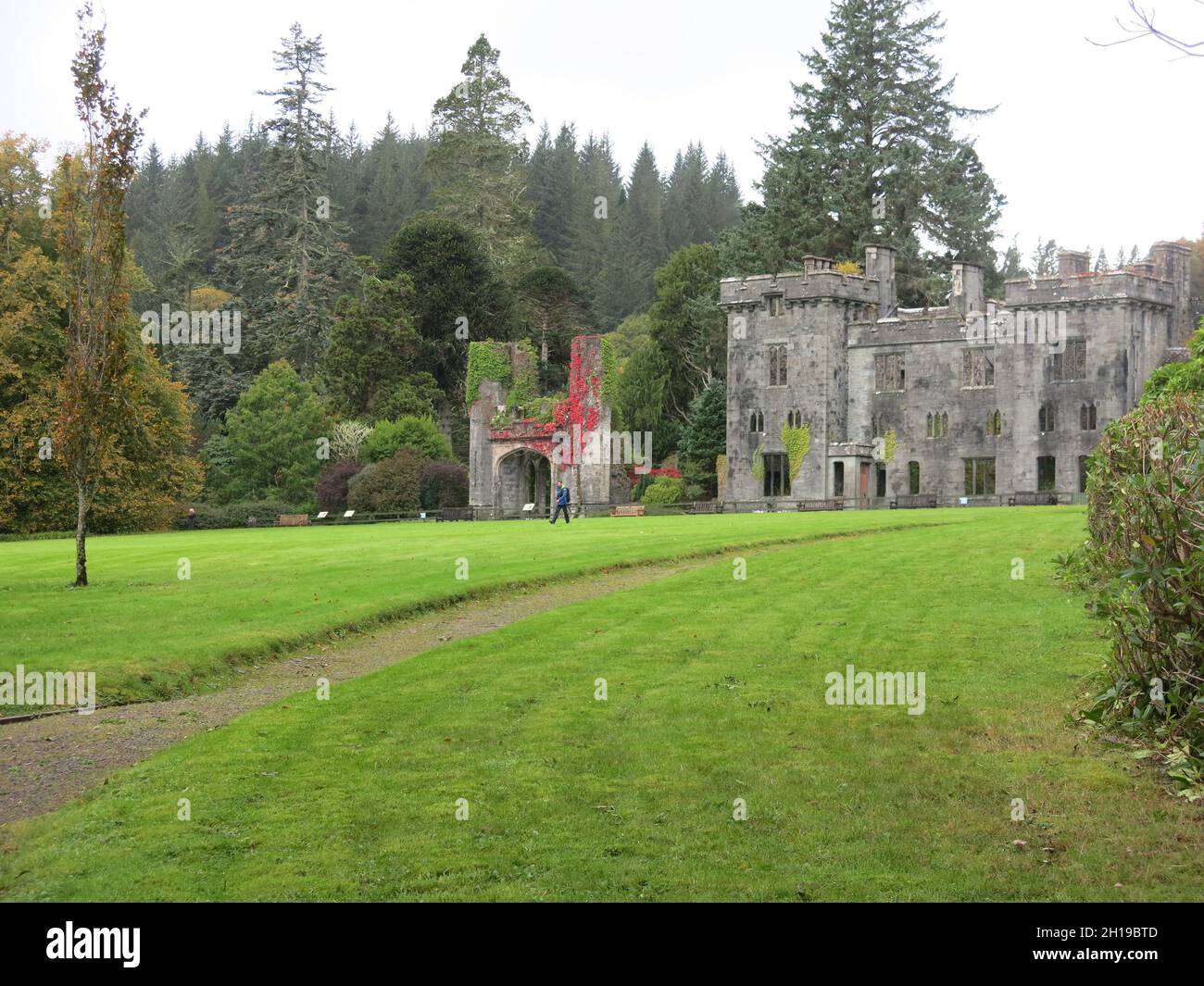 Scottish heritage: view of the ruined Armadale Castle on the Isle of ...