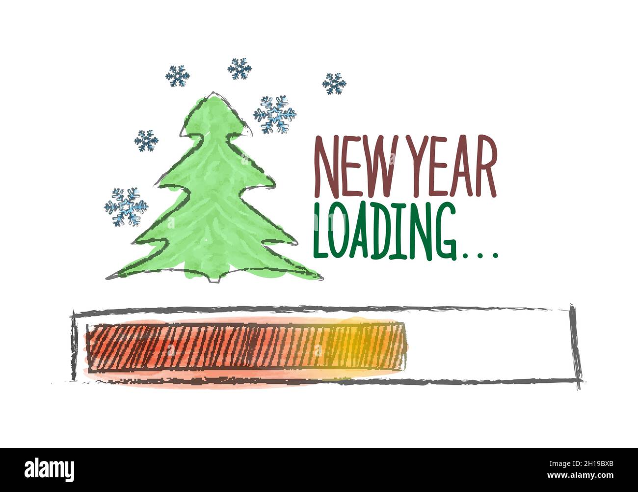 Loading new year. The load progress indicator is new year. Vector ...