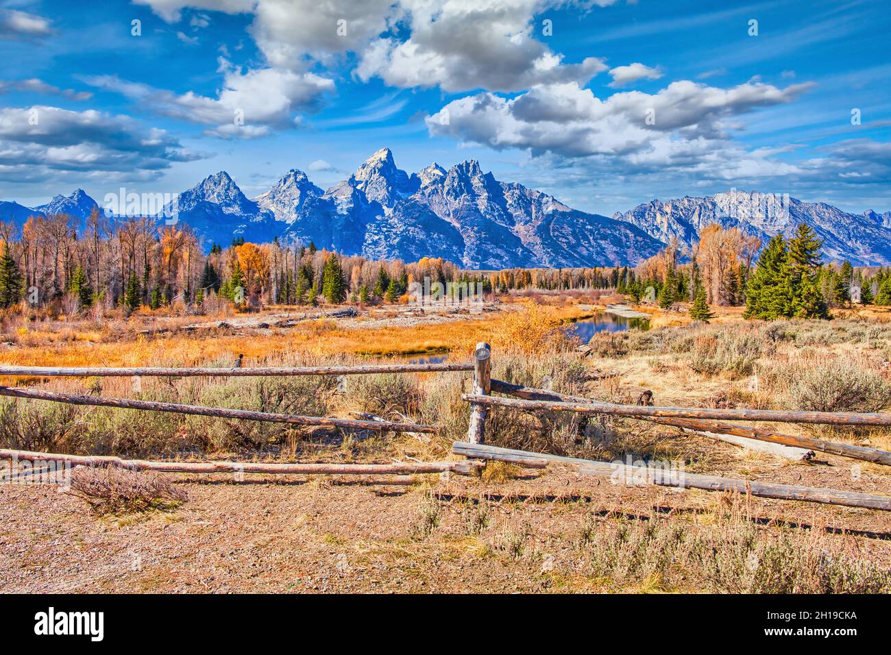 The breathtaking view of the Grand Tetons National Park Stock Photo - Alamy