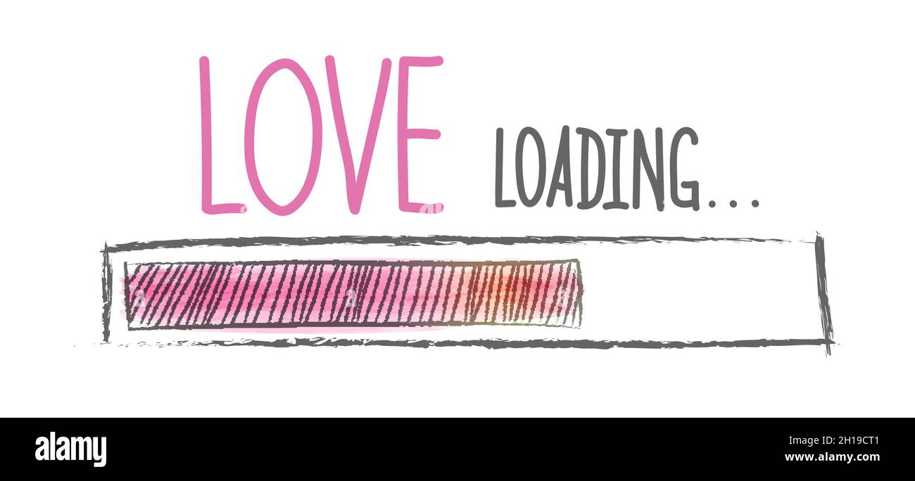 Loading Love. Love load progress indicator. Vector illustration drawn ...