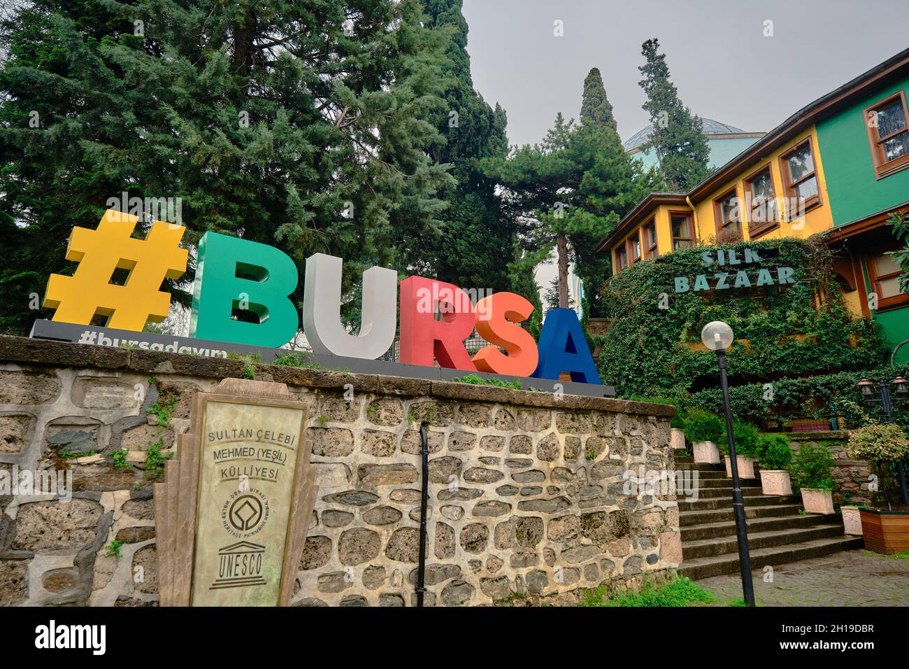 Old center of old ottoman empire capital city of Bursa Yesil district ...