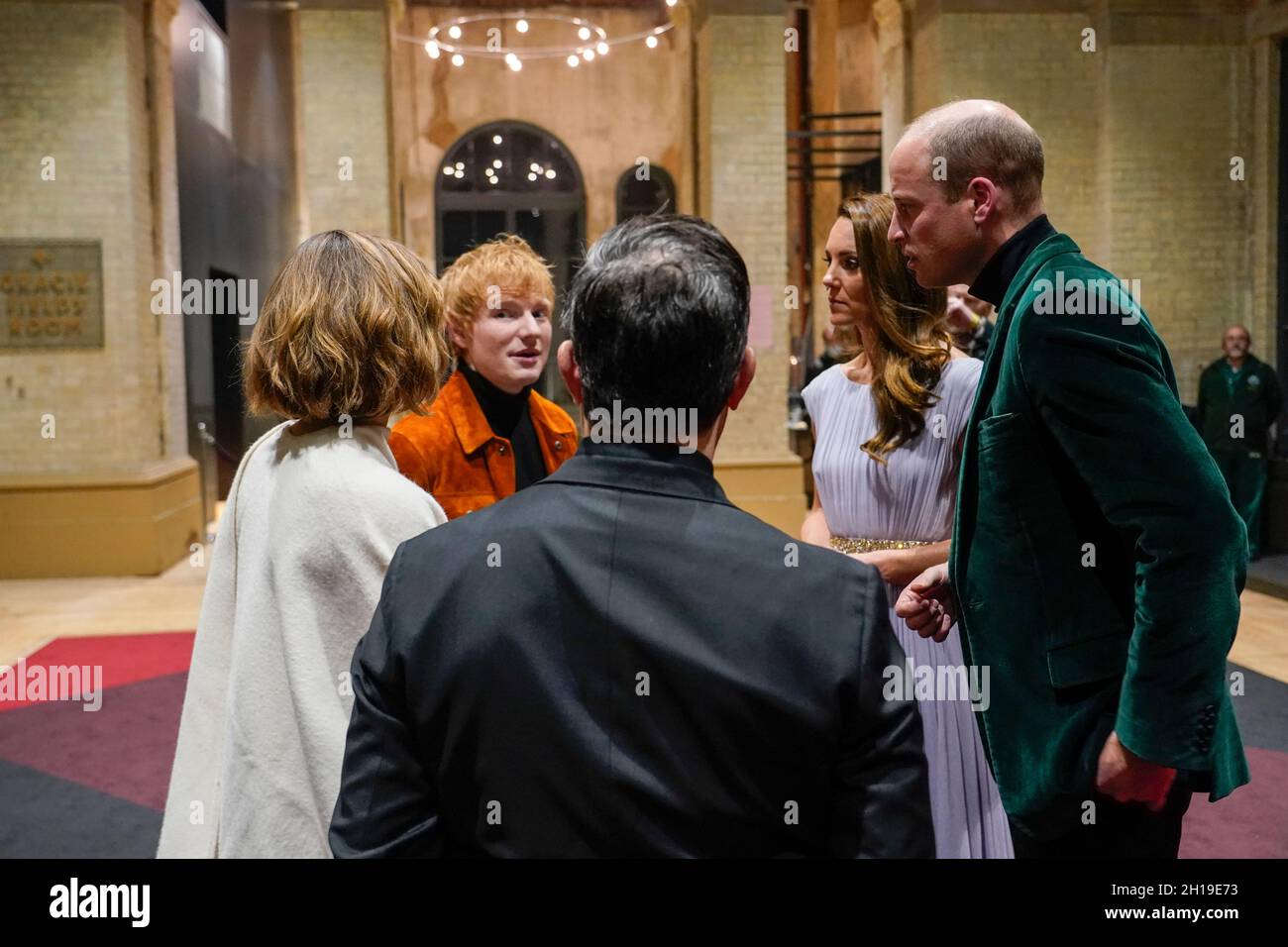 The Duke and Duchess of Cambridge speaking to Ed Sheeran and Emma ...