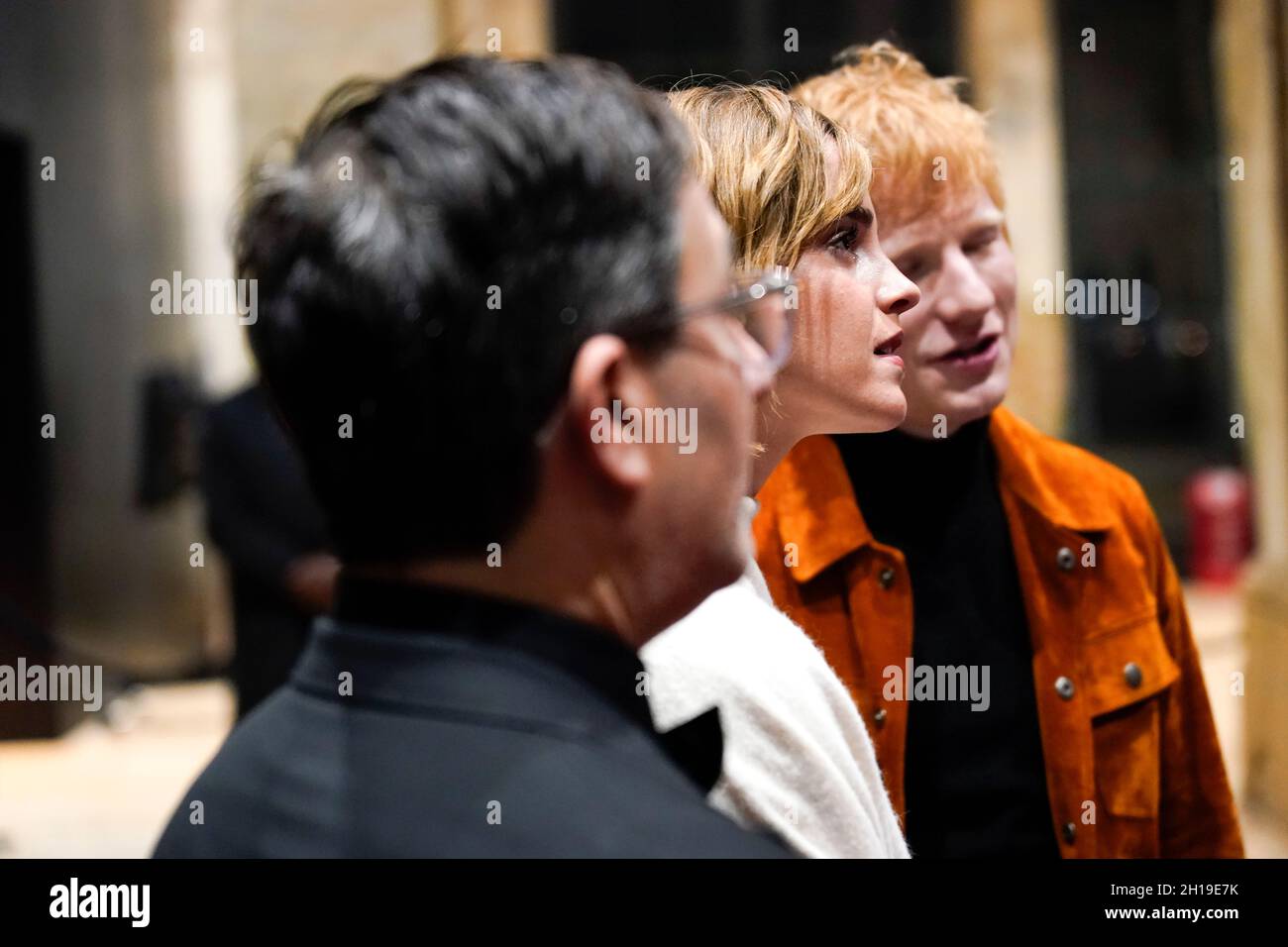 Emma Watson and singer Ed Sheeran during the first Earthshot Prize ...