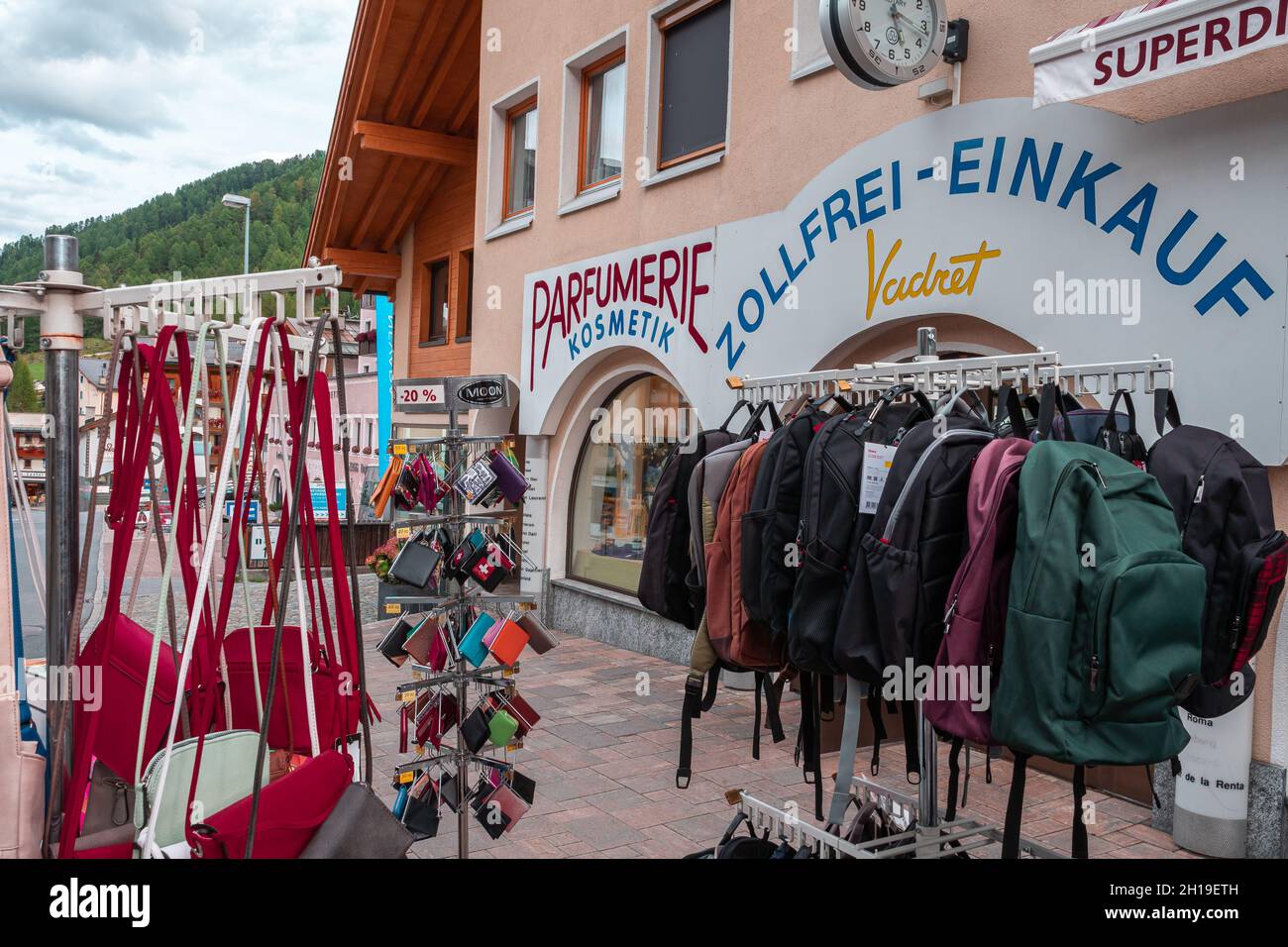 Samnaun, Switzerland - September 28, 2021: Samnaun in the swiss canton ...