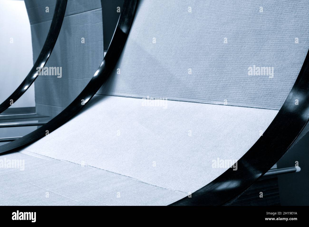 Elements of corton boxes are collected in stack. Conveyor line for the ...