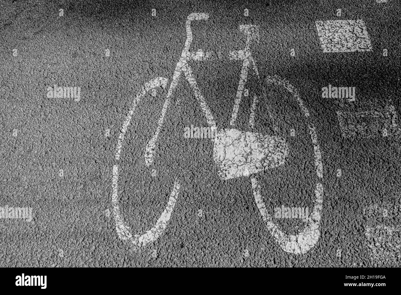 White sign of a cycle confirming cycle route and permission Stock Photo ...