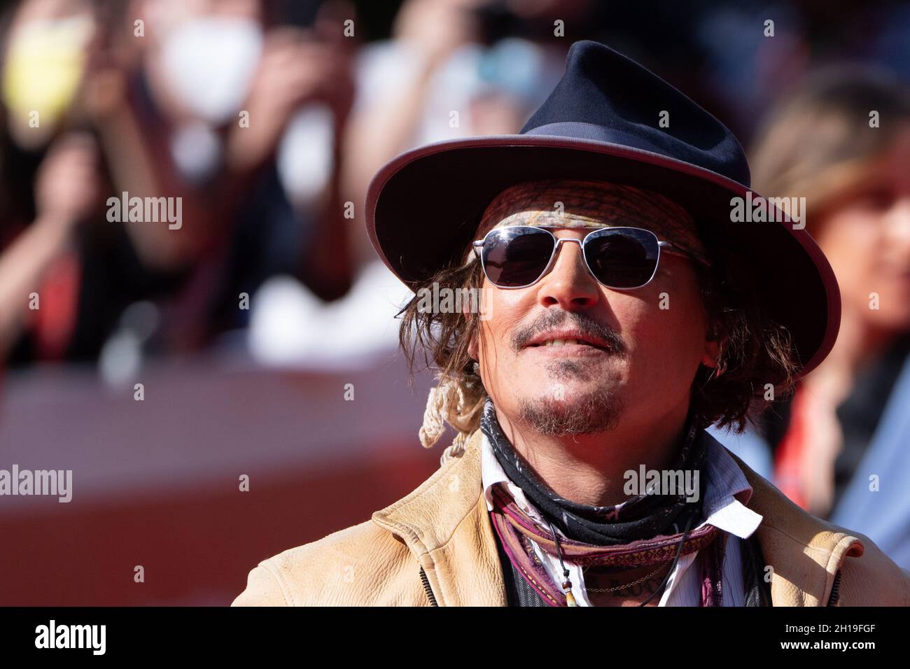 Rome, Italy, October 17, 2021: Johnny Depp attends the red carpet of ...