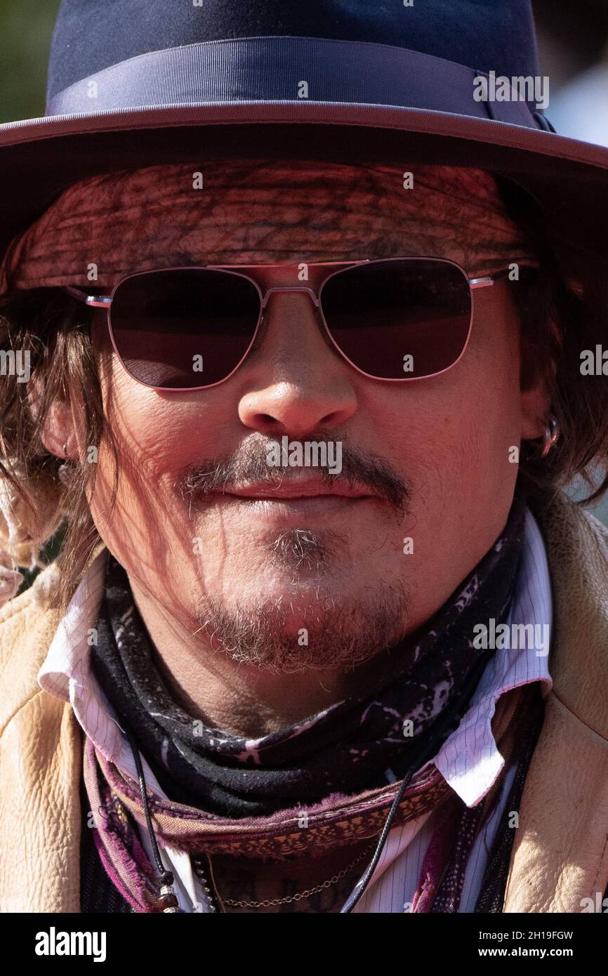 Rome, Italy, October 17, 2021: Johnny Depp attends the red carpet of ...