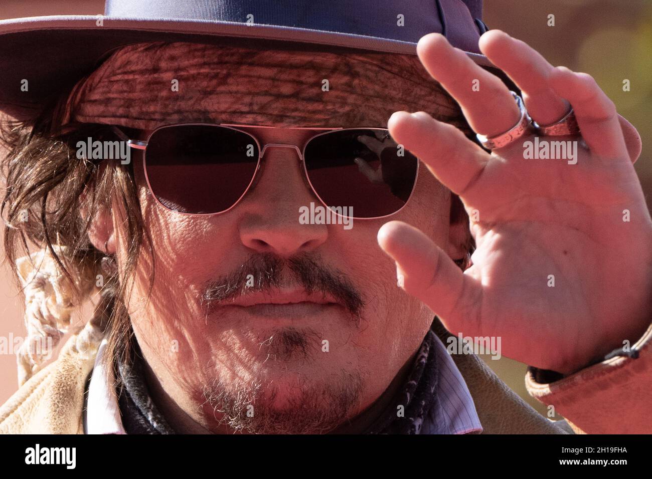 Rome, Italy, October 17, 2021: Johnny Depp attends the red carpet of ...