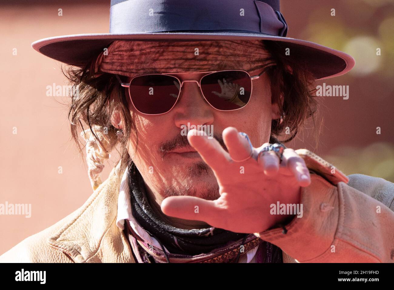 Rome, Italy, October 17, 2021: Johnny Depp attends the red carpet of ...