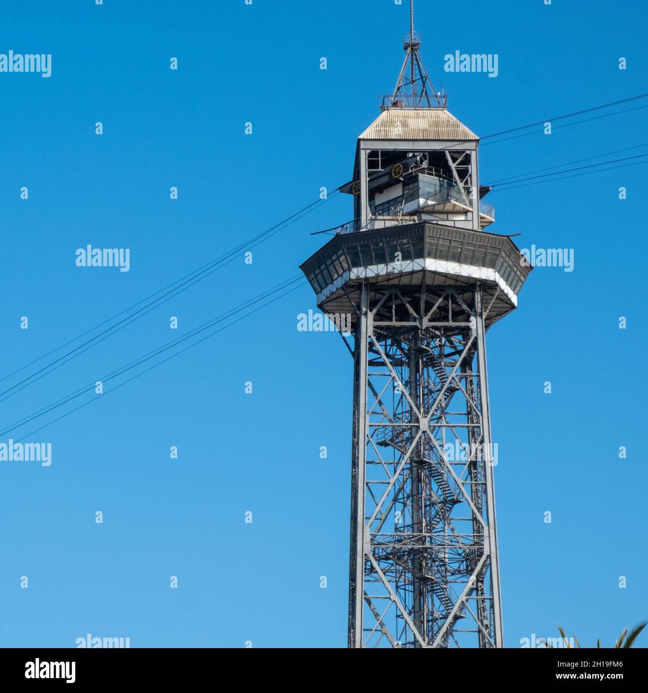 Tower for cable car into harbour Stock Photo - Alamy