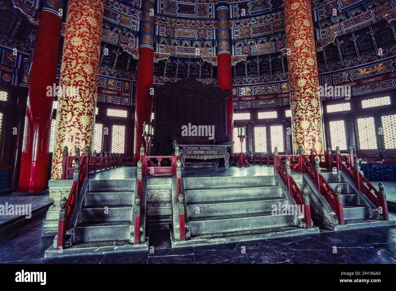 The interior of the Hall of Prayer for Good Harvests in the Temple of ...
