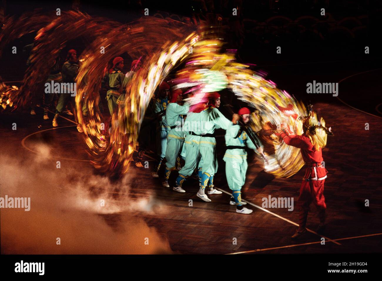 Dancers in the National Dragon Dance Competition in Beijing, China ...