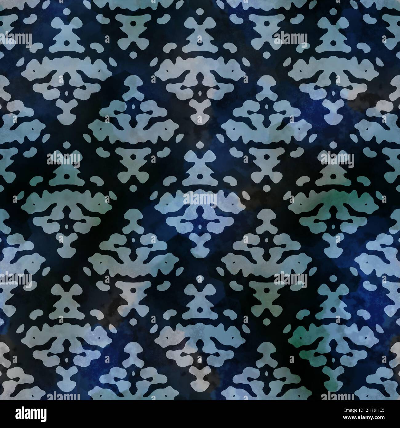 Seamless ornamental flourish damask surface pattern design for print ...