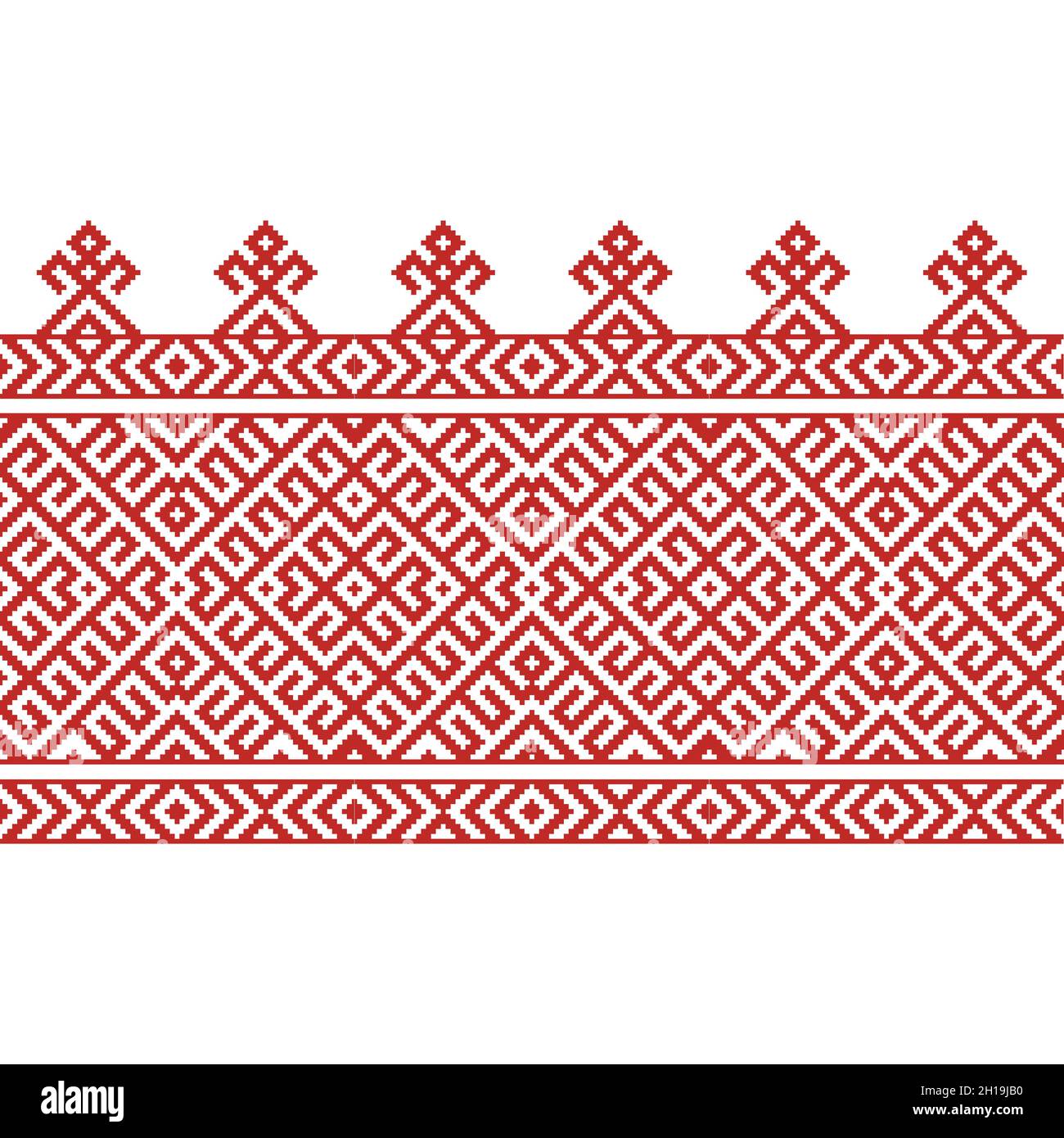 Russian old embroidery and pattern. Vector seamless pattern of slavic ...