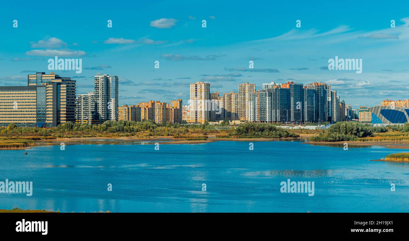 Residential neighborhoods of a Russian city. Residential areas with ...