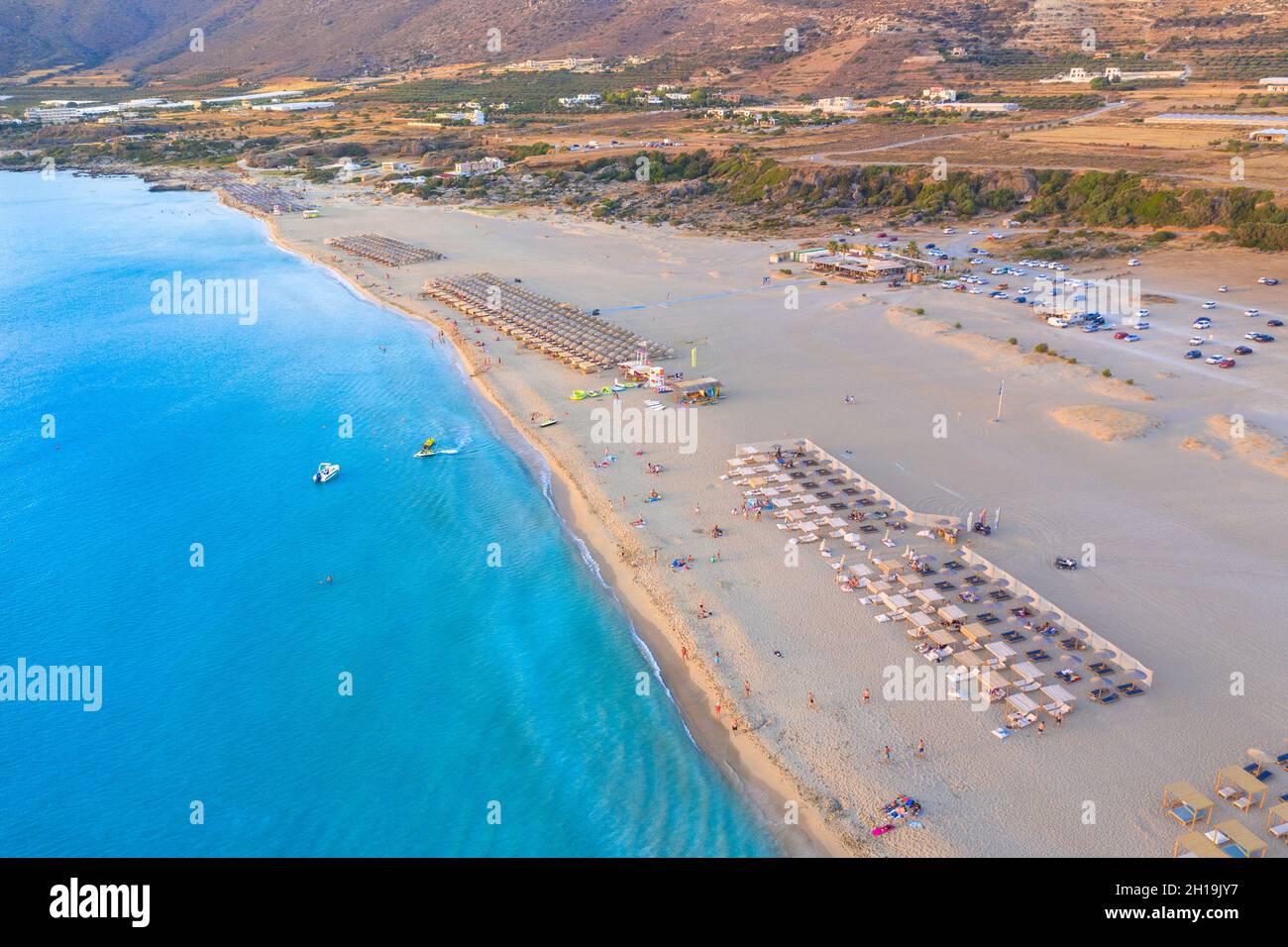 Famous sandy beach of Falasarna at the north west of Chania, Crete ...