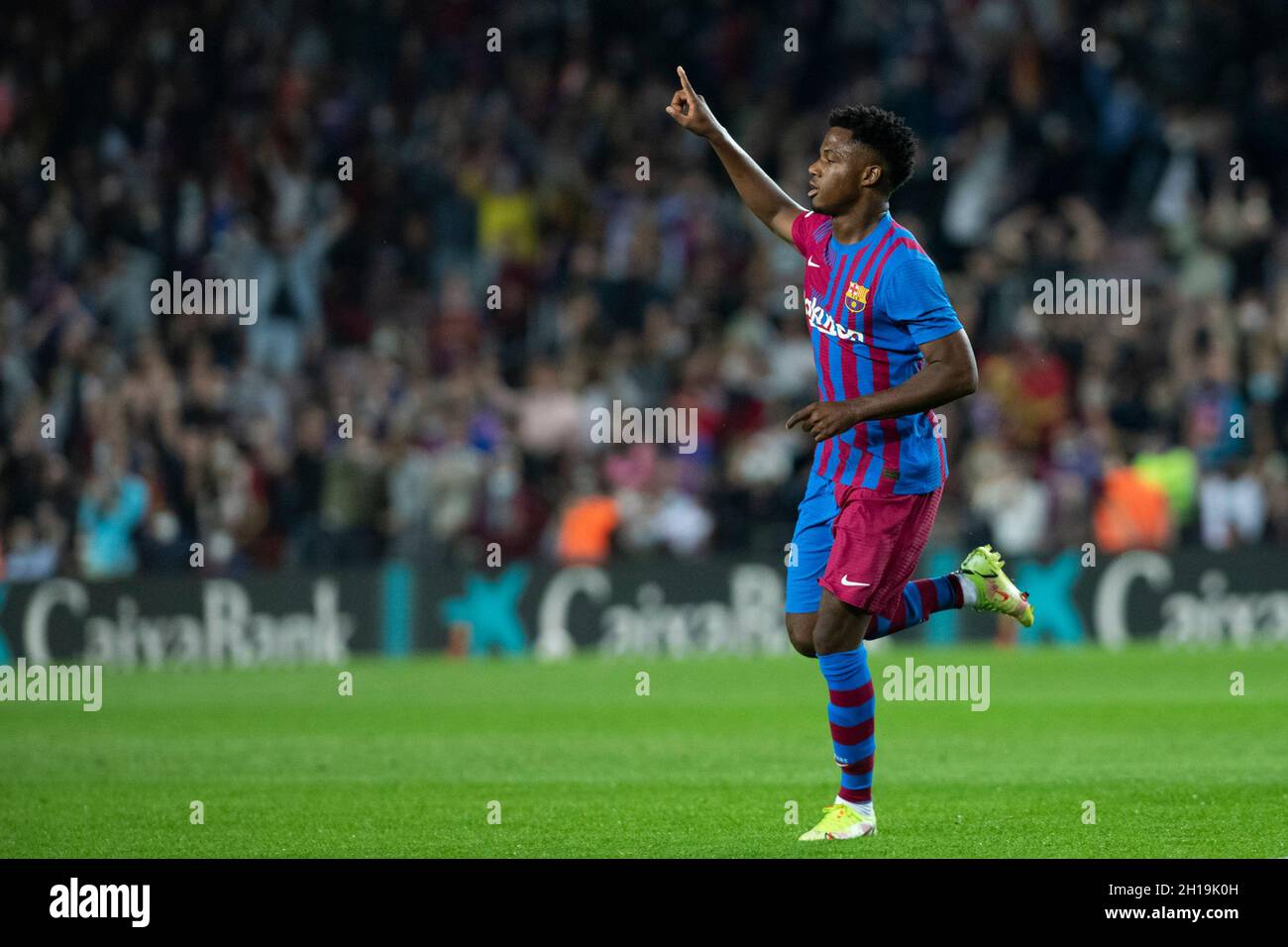 Nou Camp, Barcelona, Spain. 17th Oct, 2021. La Liga football league, FC ...
