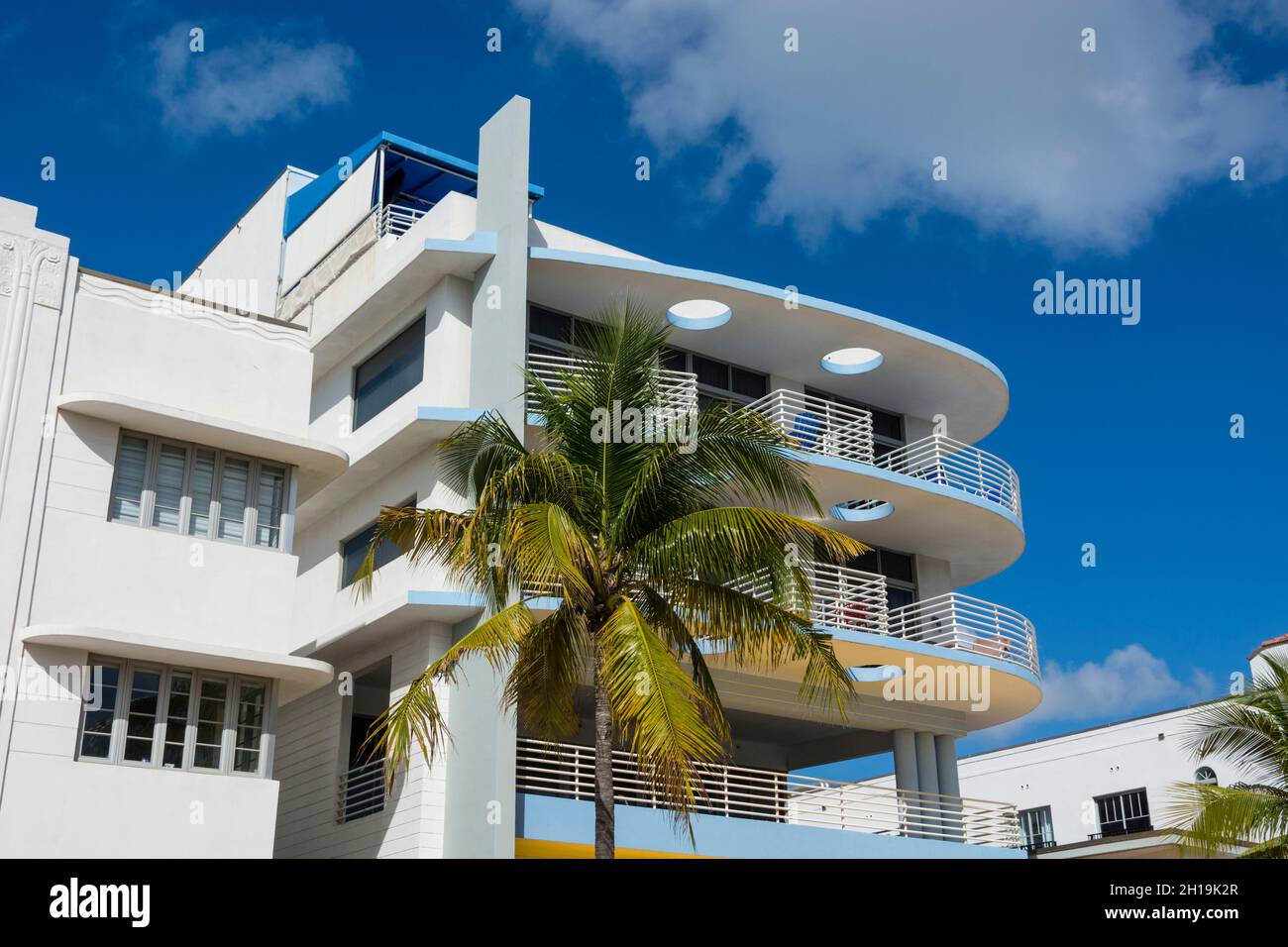 Detail of a building on Ocean Drive. South Beach, Miami Beach, Florida ...